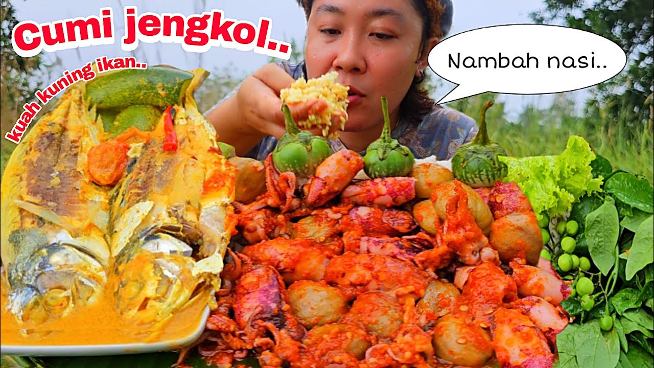 ENAKNYA MENU INI 🤤CUMI JENGKOL .GULAI KUNING IKAN TIMUN - YouTube