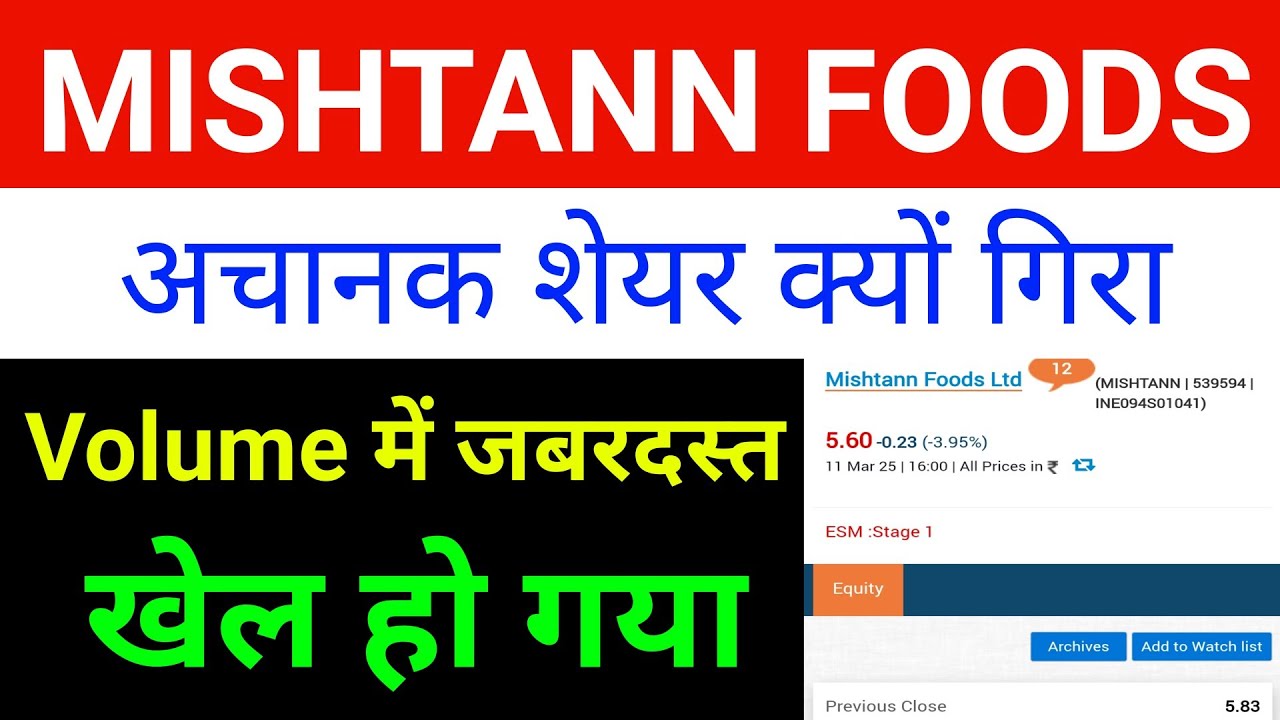 Mishtann Foods Share Latest News 🔴 Misthan Share Latest News 🔴Mistanna ...