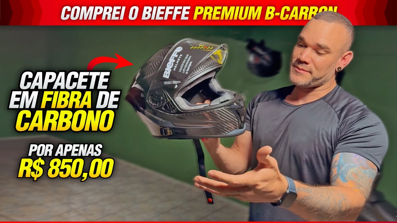 Capacete Bieffe Premium B-carbon em fibra de Carbono | UNBOXING E ...