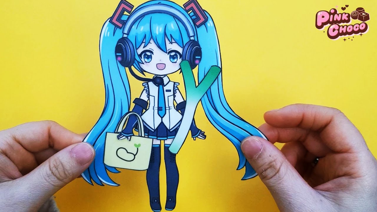 Paper diy | 하츠네미쿠 블라인드백 🍀 MIKU makeup blind bag tutorial | No music 🔇 ...