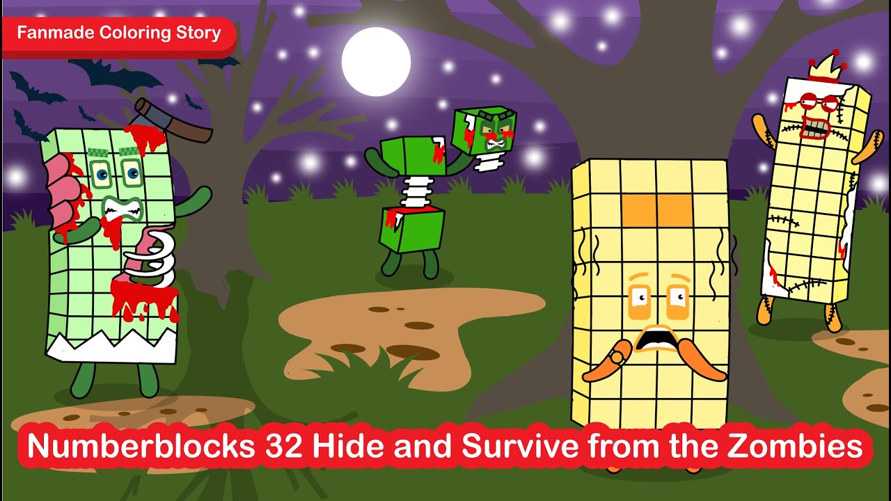 Numberblocks 32 Hide and Survive from the Zombies | Numberblocks ...