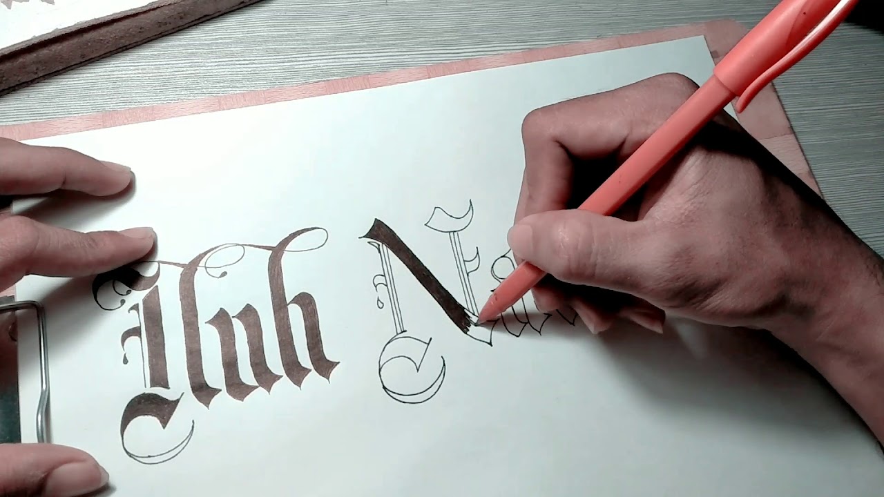 KEREN, Cara Mudah Belajar Tulisan Tangan Gaya GOTIK | jaroedroe - YouTube