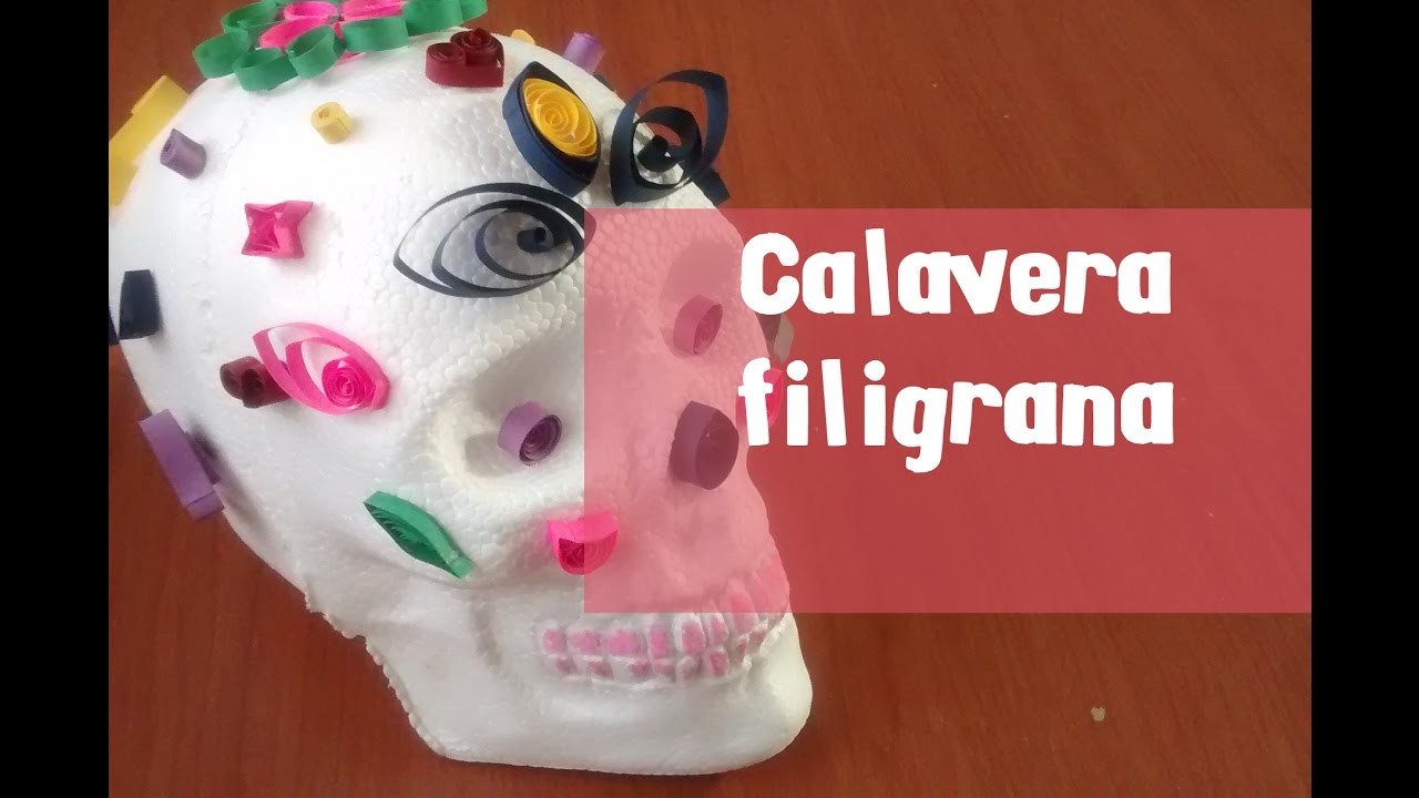 Calavera decorada con filigrana - YouTube