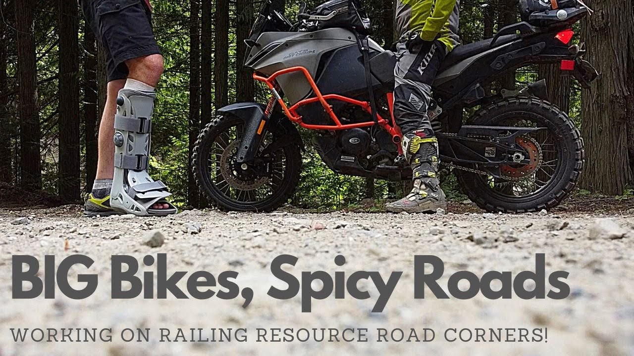 Practicing Sweeping Corners on Adventure Bikes - YouTube