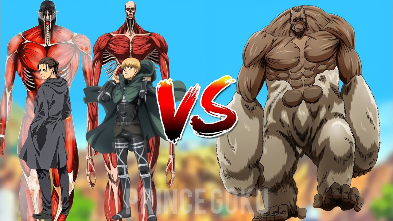 Eren & Armin Colossal Titan 💥 Vs All Abnormal Titans & Ymir's Founding ...