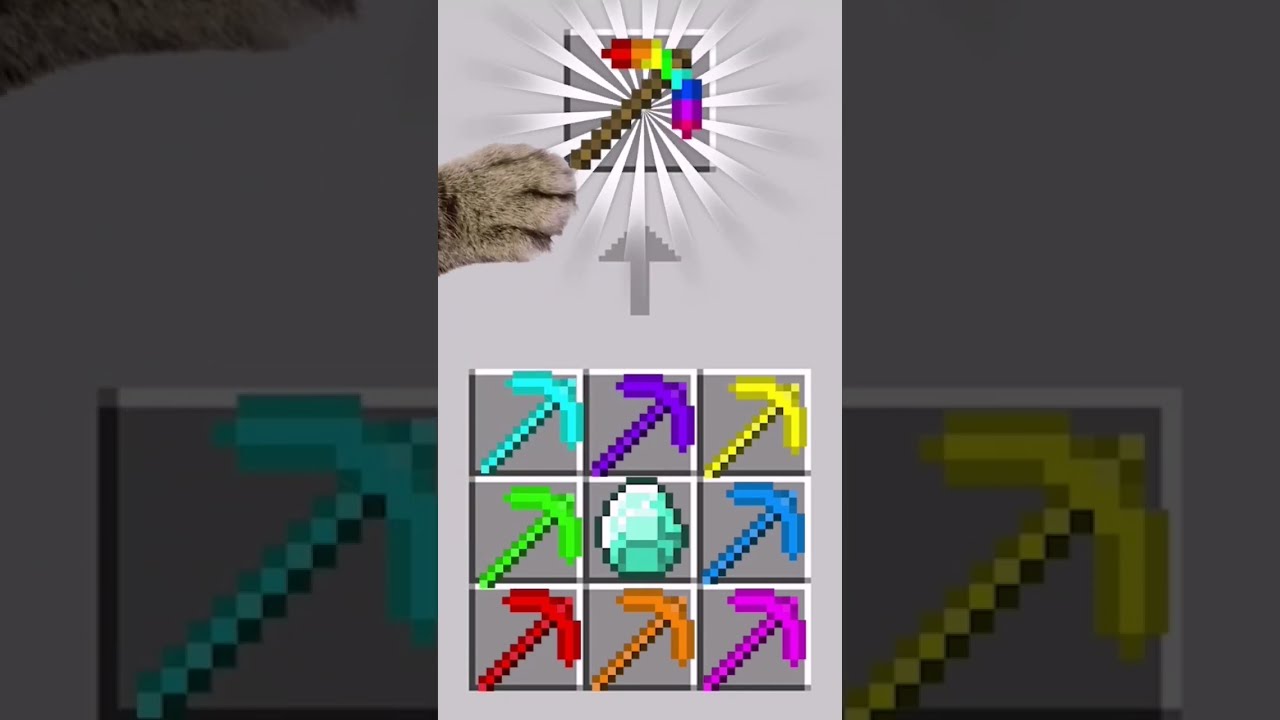 Crafting Minecraft Pickaxe - Animation #shorts - YouTube