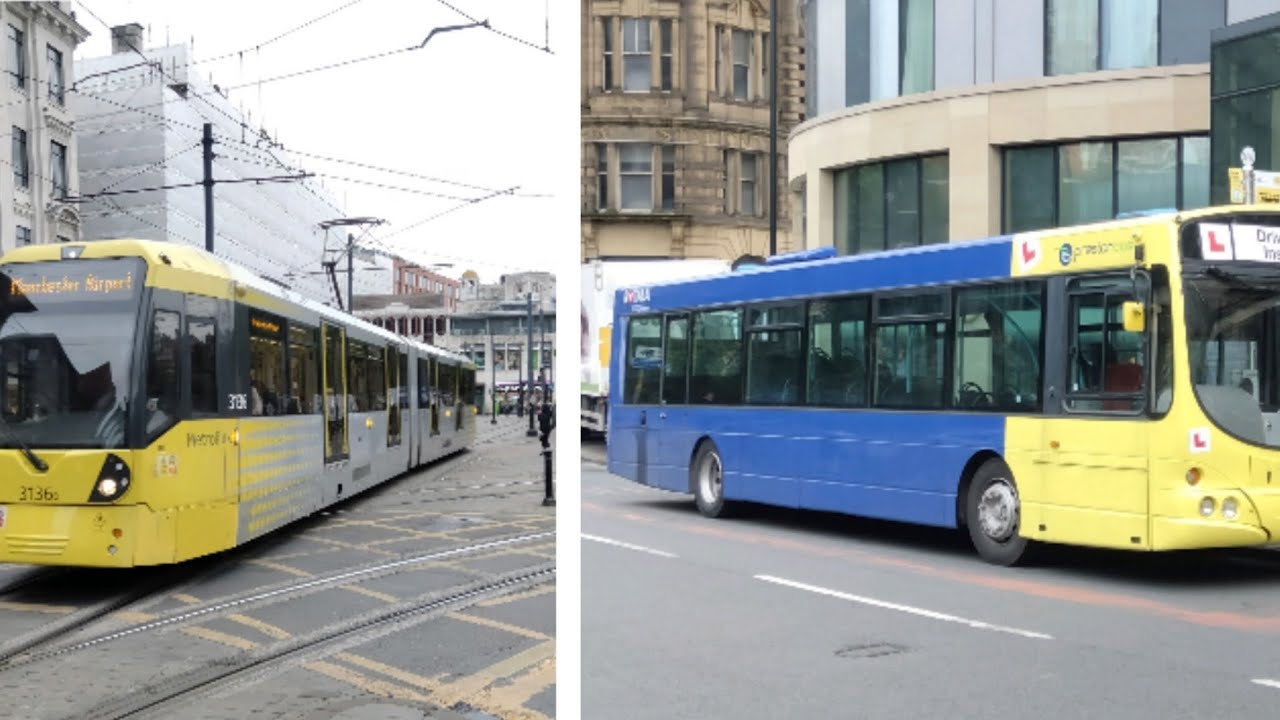 Manchester buses and trams in the city centre, 4th September 2025 #bus ...