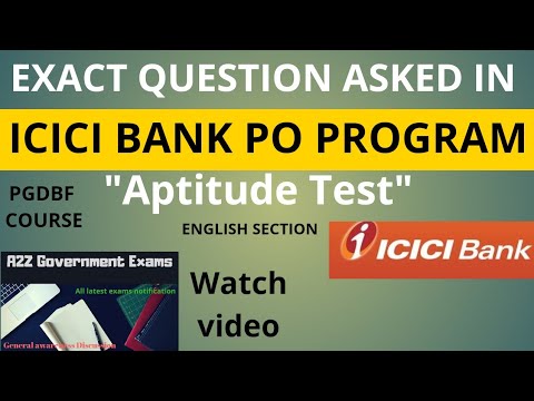 ICICI BANK PO PROGRAM 2020 APTITUDE TEST QUESTIONS|ICICI BANK PGDBF ...