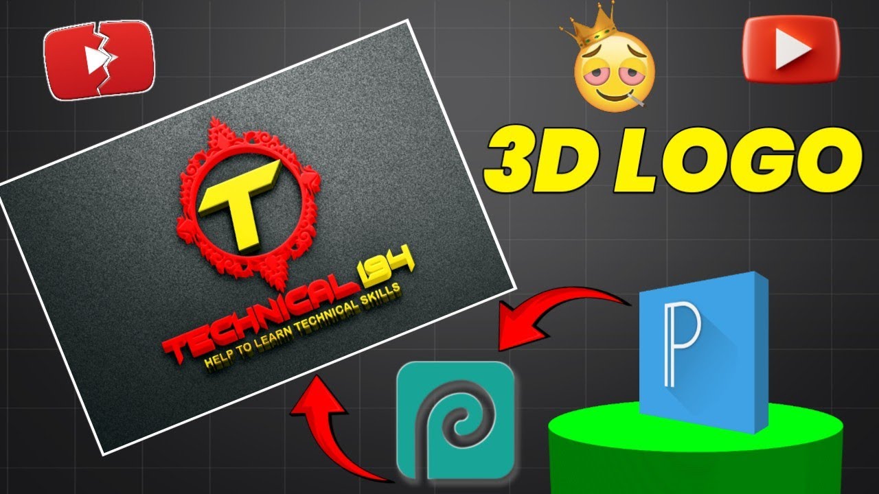 how to make professional 3d logo | youtube channel logo kaise banaye ...