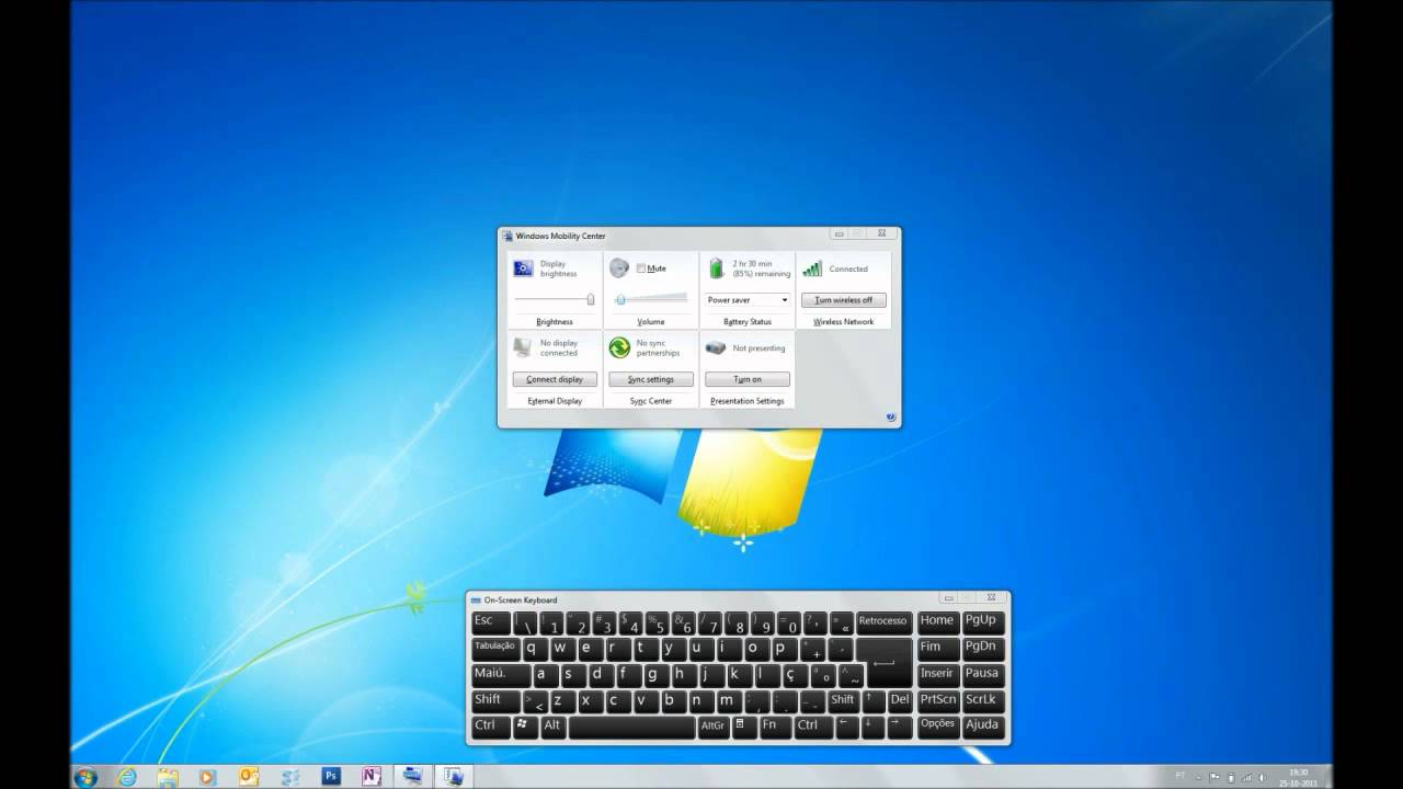 Windows 7 - Windows Mobility Center - YouTube