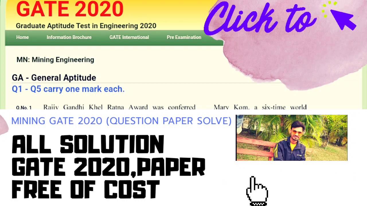 MINING!! GATE PAPER!!! 2020!!! SOLVE!!!! IMPORTANT TOPIC!!! PREVIOUS ...