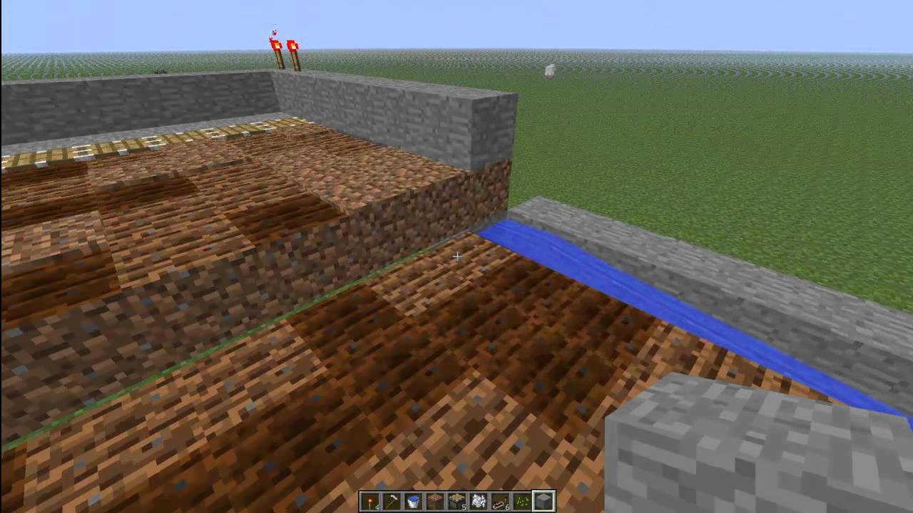 Minecraft jak zrobić Półautomatyczne pole pszenicy #70 - YouTube