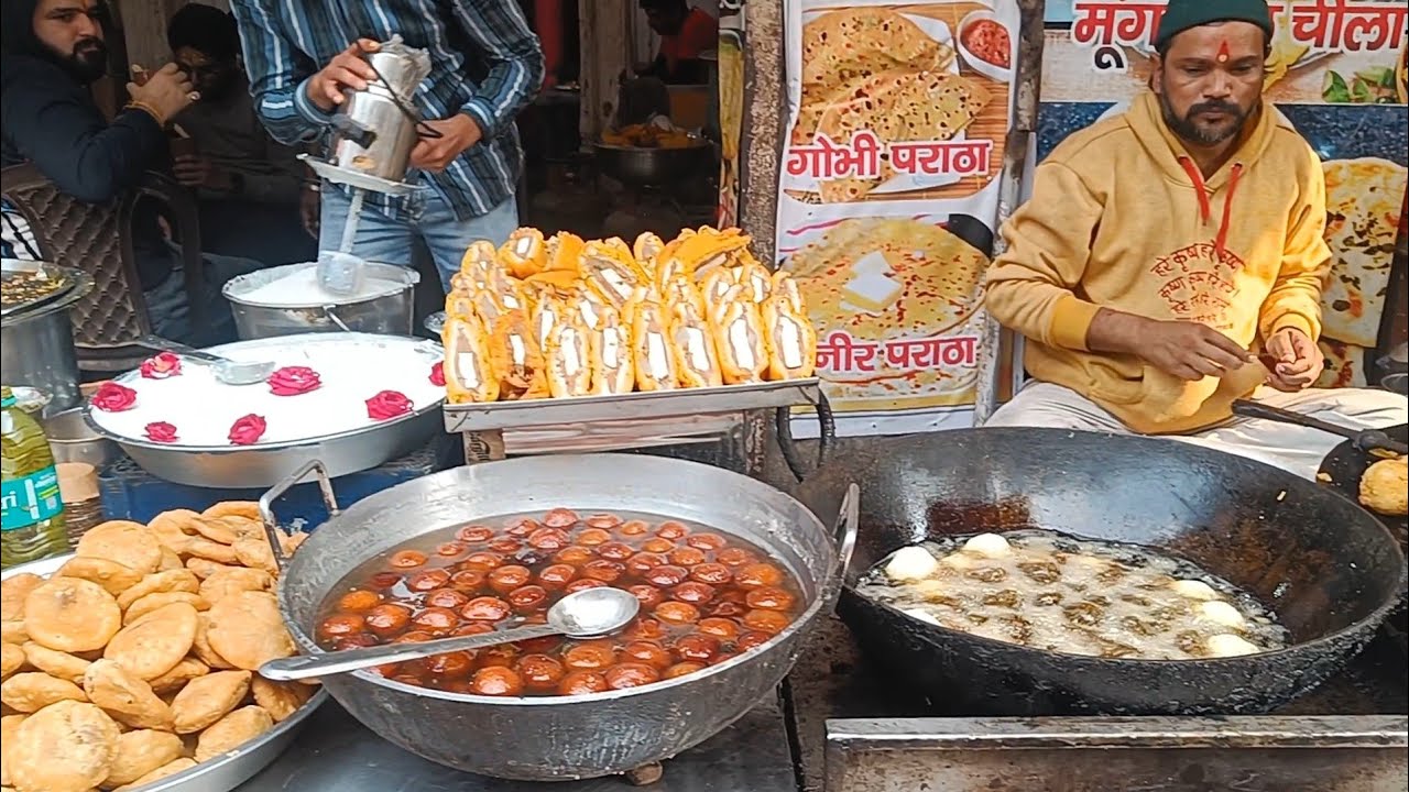 Mathura Vrindavan street food | Vrindavan Food Tour | Kachori, Chaat ...
