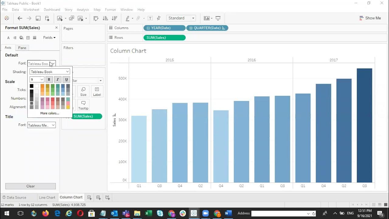 How to create Column Chart - YouTube