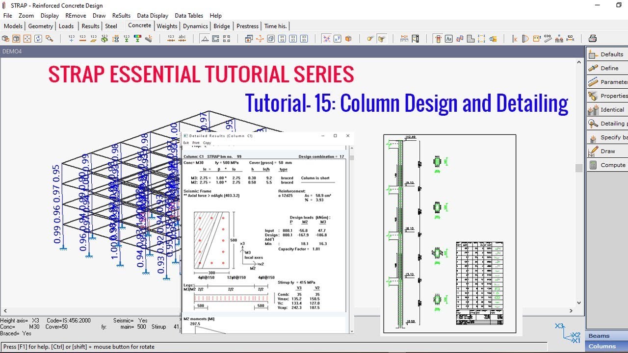 STRAP TUTORIAL - 15 | COLUMN DESIGN AND DETAILING - YouTube