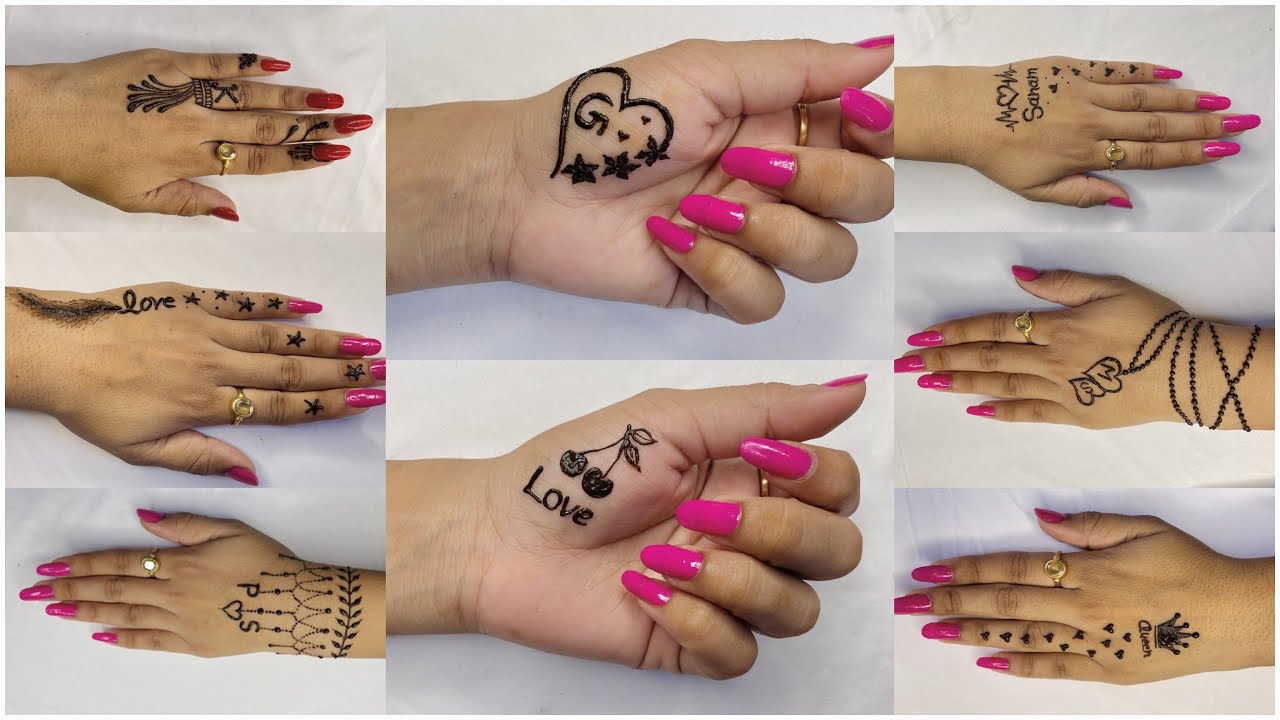Beautiful letters mehndi design for backhand 💗 || - YouTube