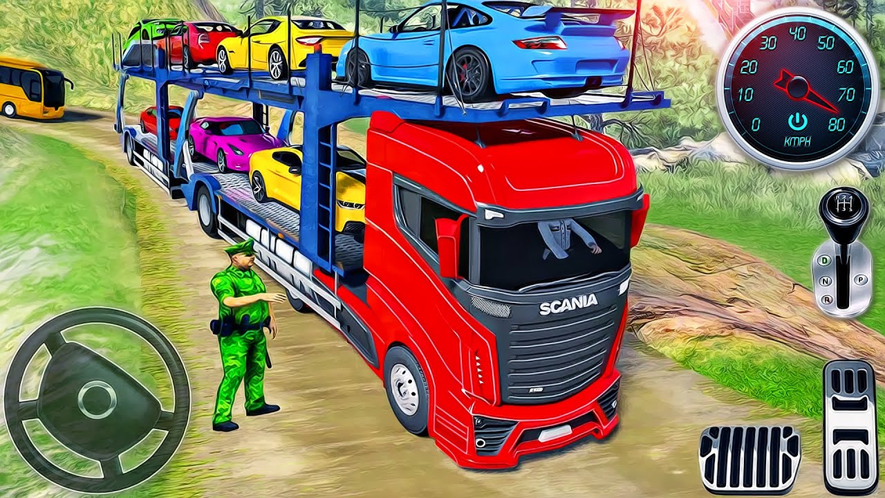 Cargo Trailer Car Transport Simulator - Vehicle Transporter Truck ...