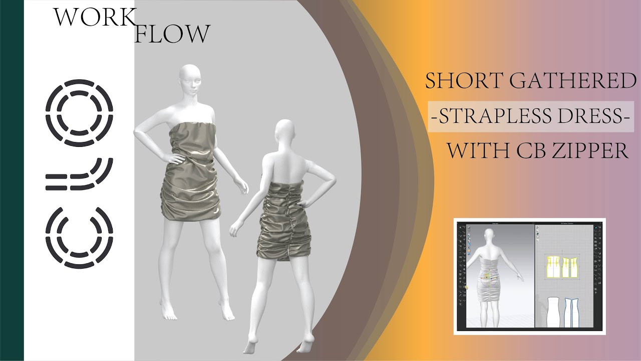 How to make fashion gathered dress CLO 3D TUTORIAL | drafting basic ...