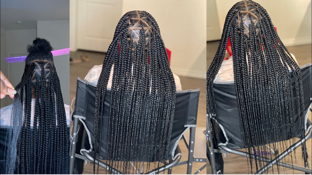 HOW TO: TRIANGLE PARTS KNOTLESS BOX BRAIDS TUTORIAL | # ...