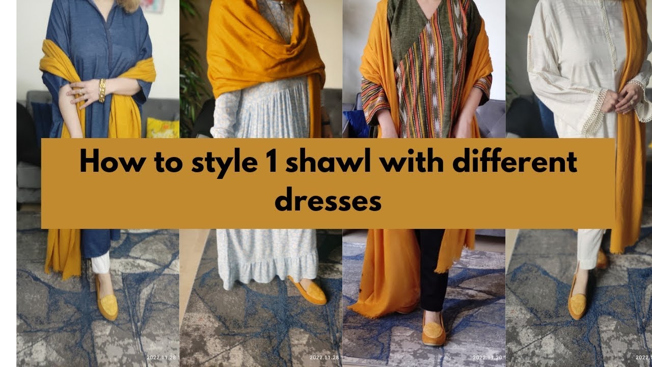 how to style yourself in winters || how to use 1 shawl with different ...