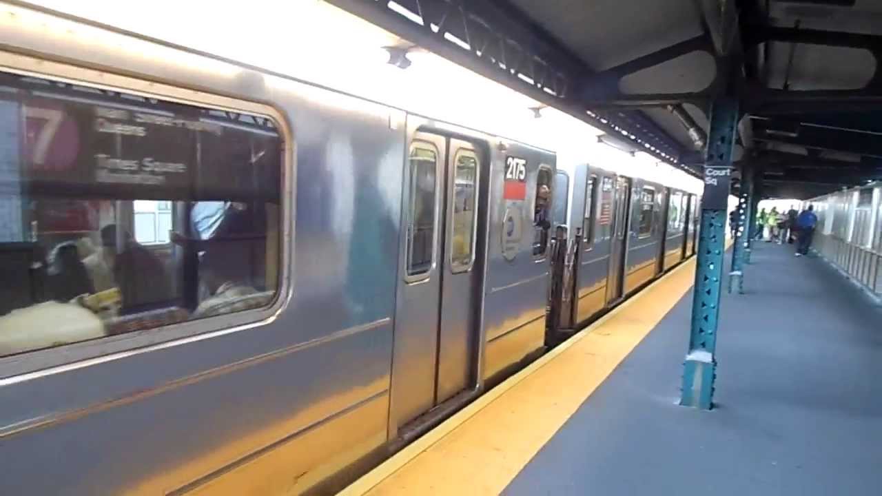 MTA Main St Bound R62A (7) train using cars from the (1) (2171-2175 ...