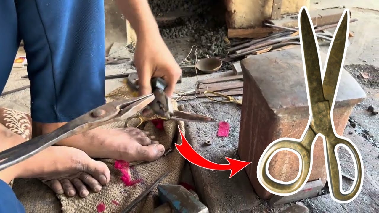 Scissor Repairing Process | कैची सुधारना | Indian Blacksmith Scissors ...