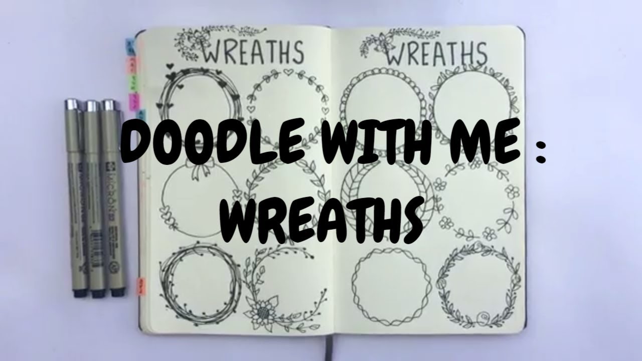 Doodle with me : Wreaths / Bullet Journal Elements - YouTube