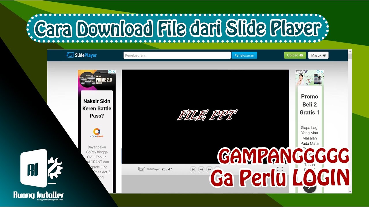 Cara Download file dari slideplayer tanpa login gampang banget ...