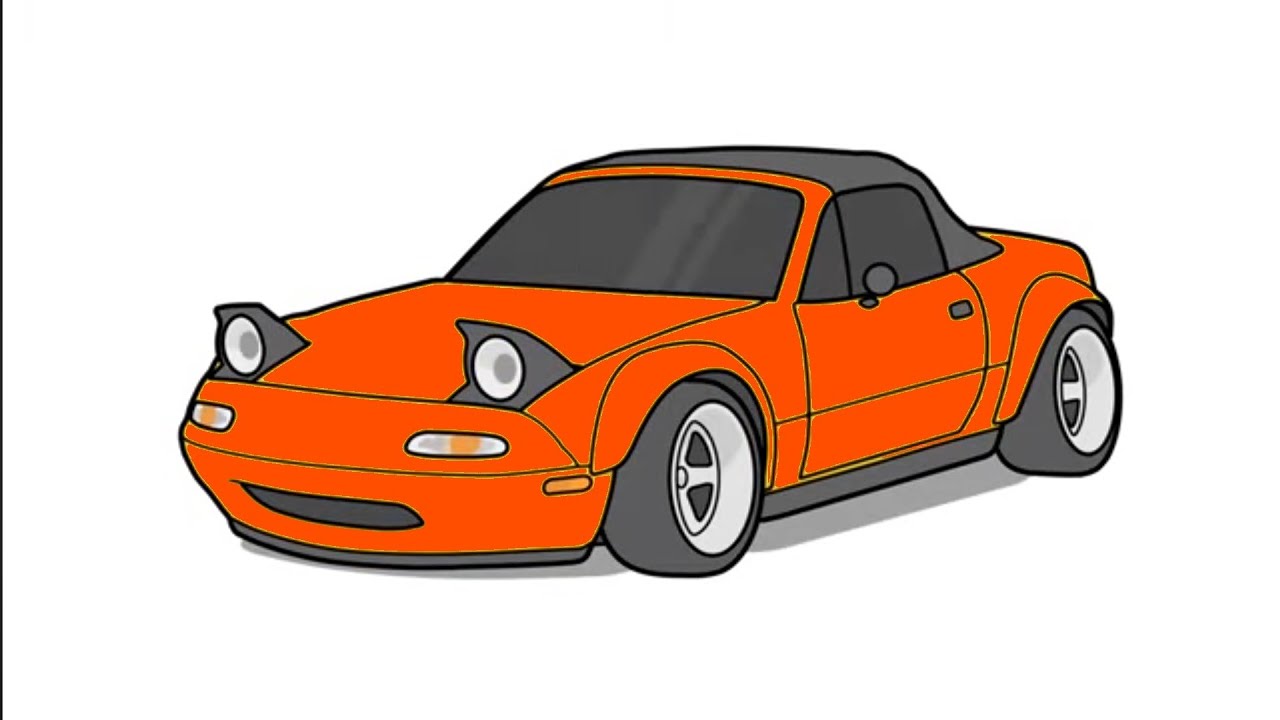 Drawing a Mazda MX-5 Miata is a Masterclass in step by step - YouTube