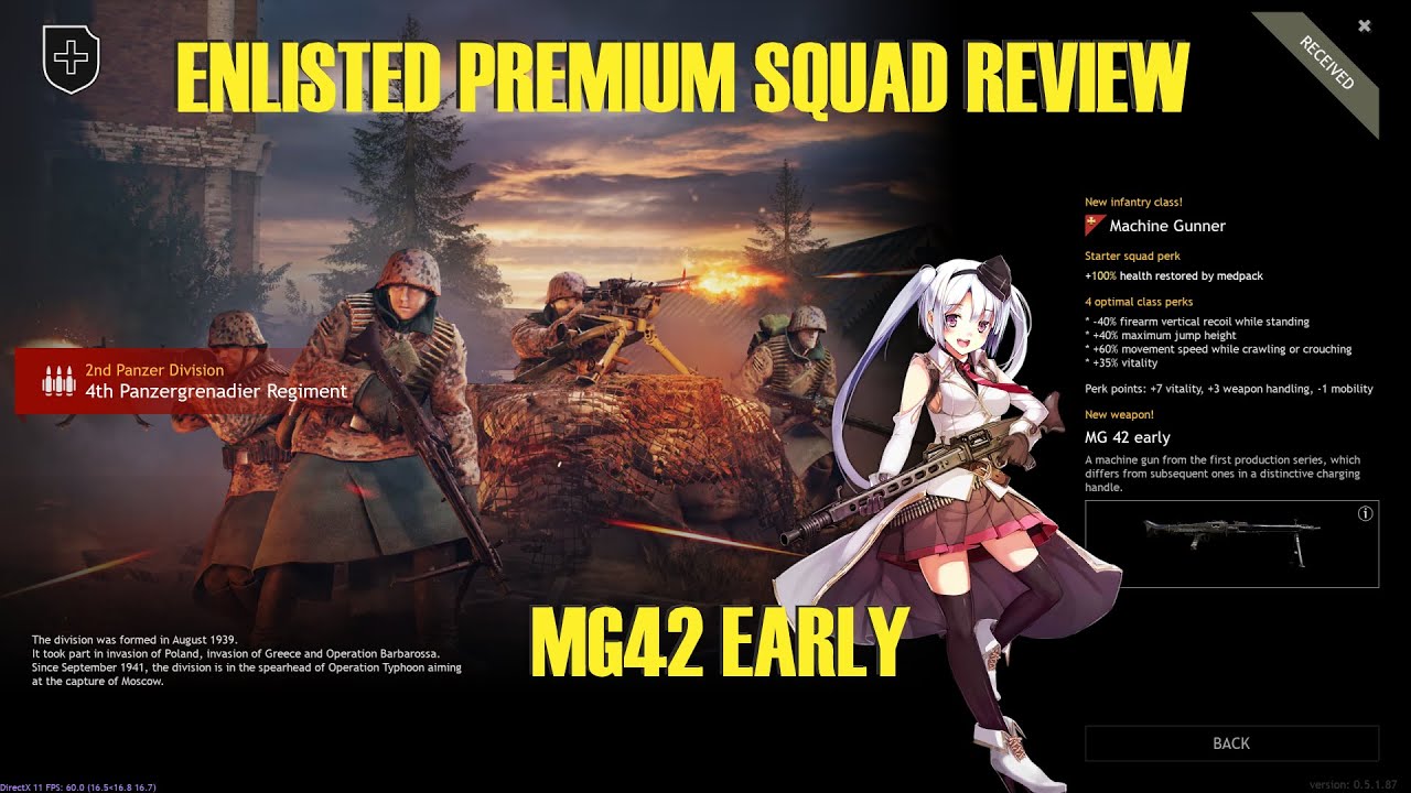 Enlisted MG42 Early Premium Squad Review - YouTube