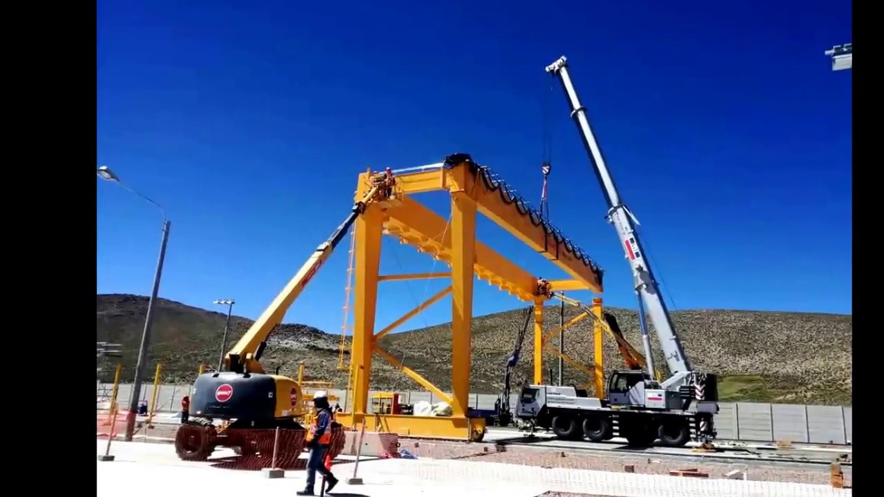 MONTAJE DE GRUA PORTICO - YouTube