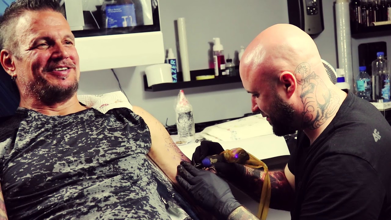 Dan Donegan / Disturbed Tattoo Session by Maras - YouTube