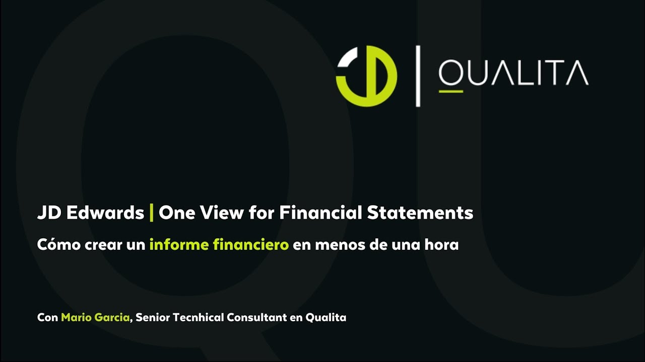 JD Edwards One View for Financial Statements - Creación de un informe ...