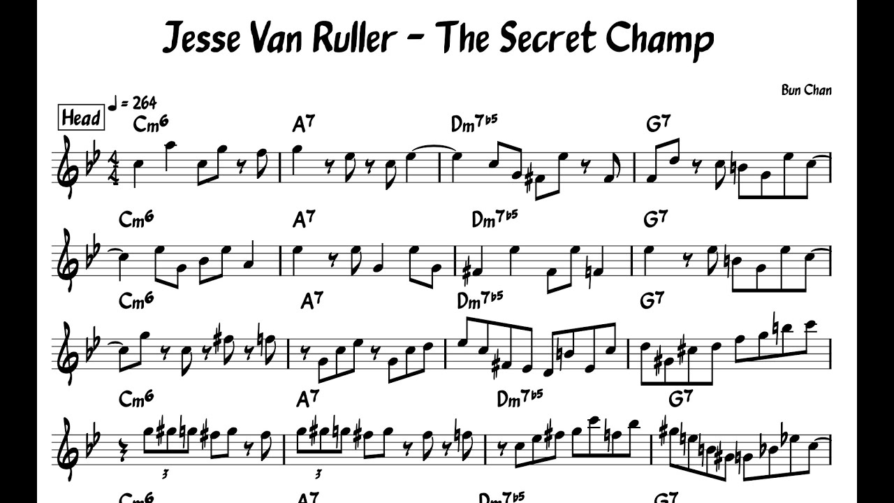 Jesse Van Ruller - The Secret Champ (Guitar & Piano Transcription ...