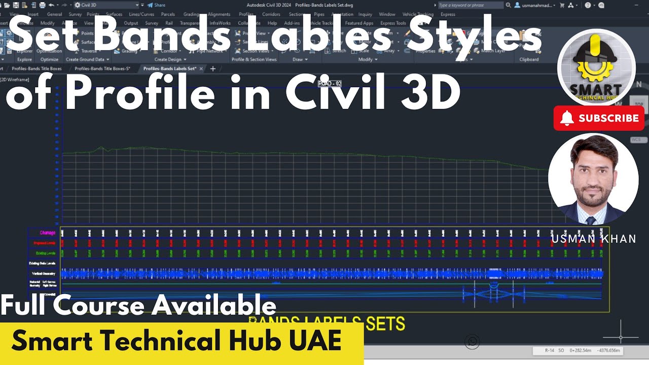 How to Set Bands Lables Styles of Profile in Civil 3D - YouTube