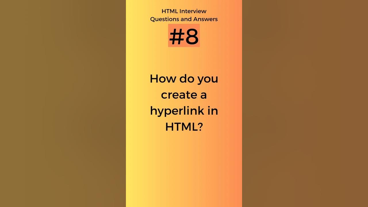 How to create hyperlink in HTML | HTML Interview Questions and Answers ...