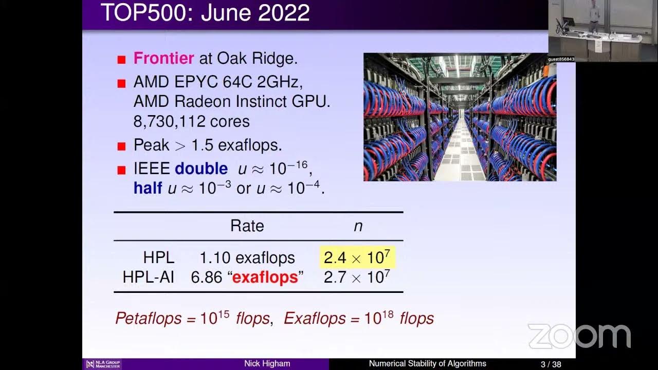 Nicholas J. Higham: Numerical Stability of Algorithms at Extreme Scale and Low Precisions - YouTube