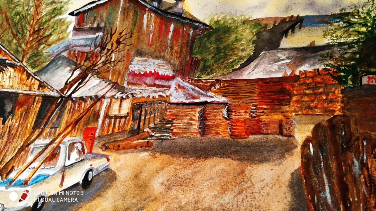 " IL CASALE PERSO NEL TEMPO... " WATERCOLOR TUTORIAL DI MANU SAFAT - YouTube