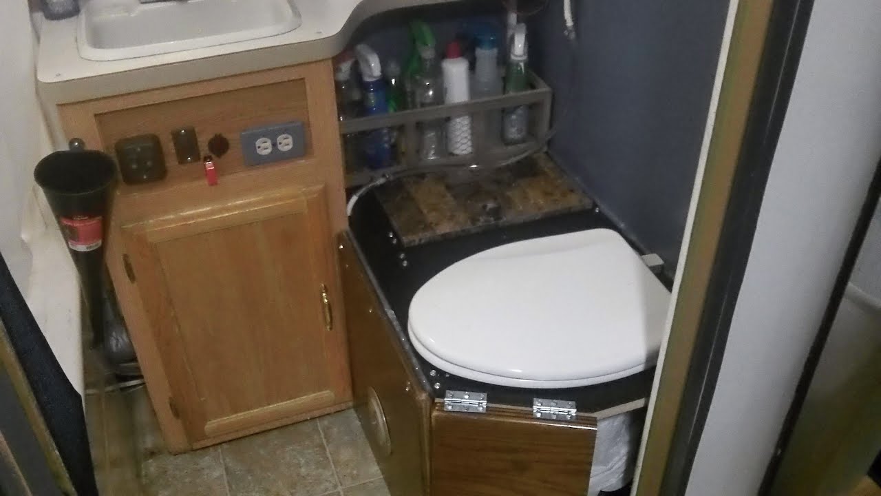 remodeling bath in class a rv installing johnny composting toilet part ...