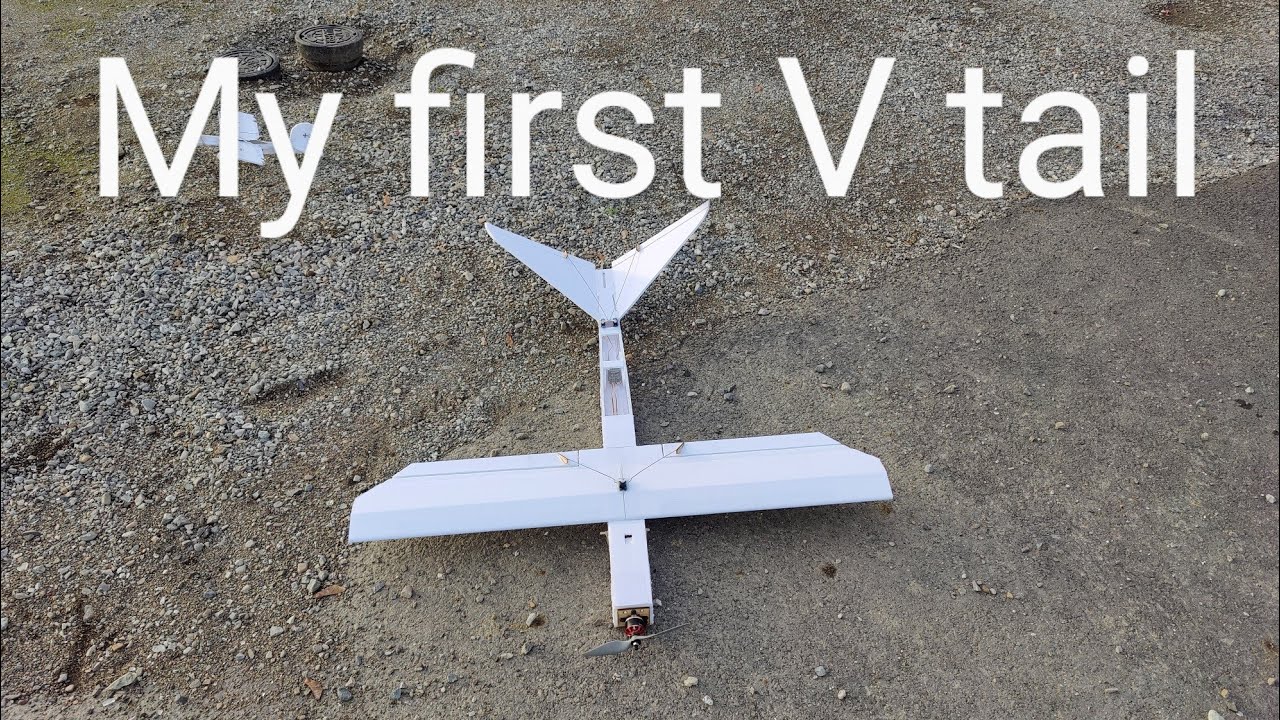 Foam board V tail rc airplane. - YouTube
