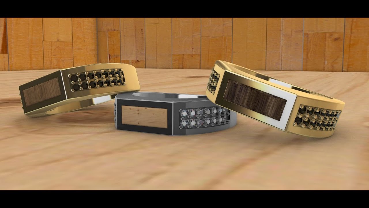 Signet Ring with Gems / Rhino 3D / Jewelry CAD / Tutorial # ...