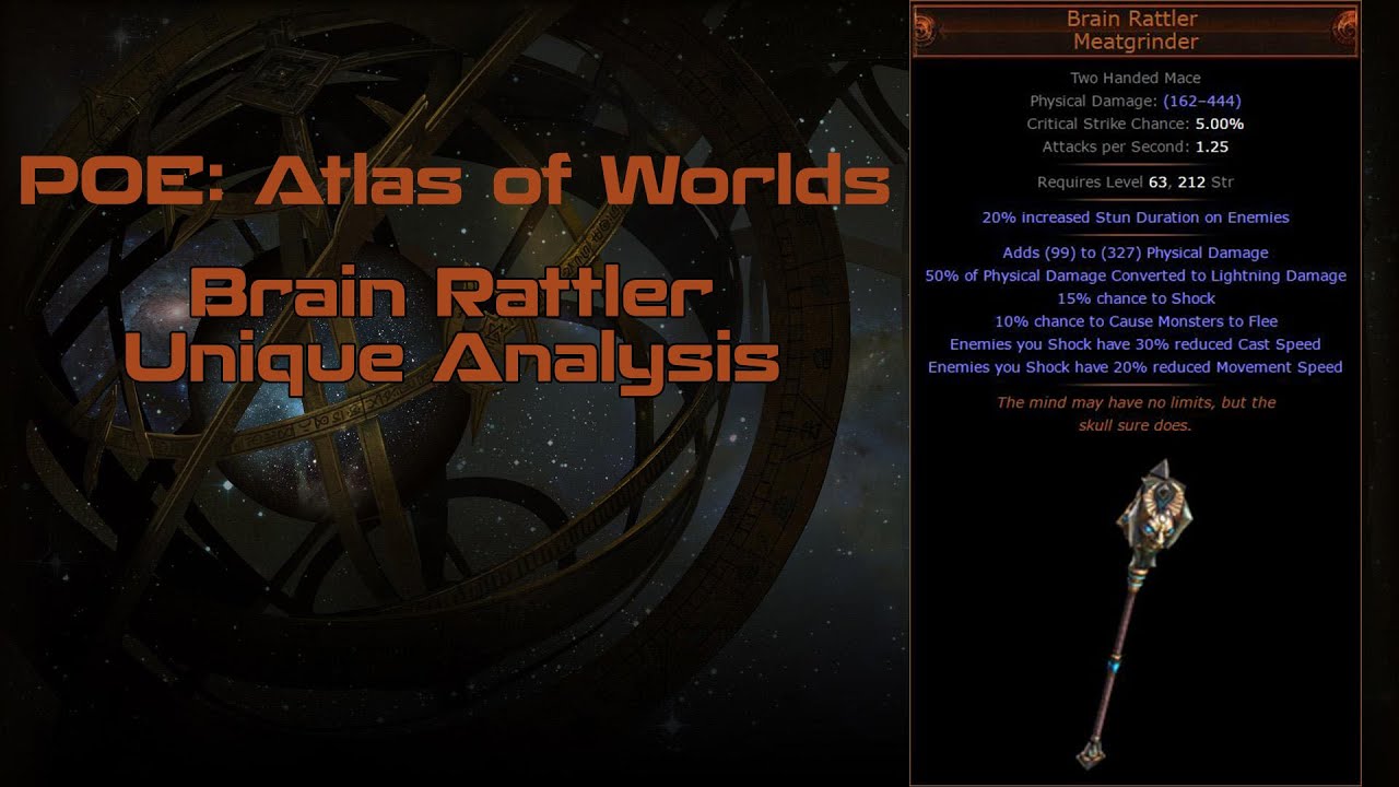 Path of Exile: Atlas of Worlds - Brain Rattler Unique Analysis (From ...