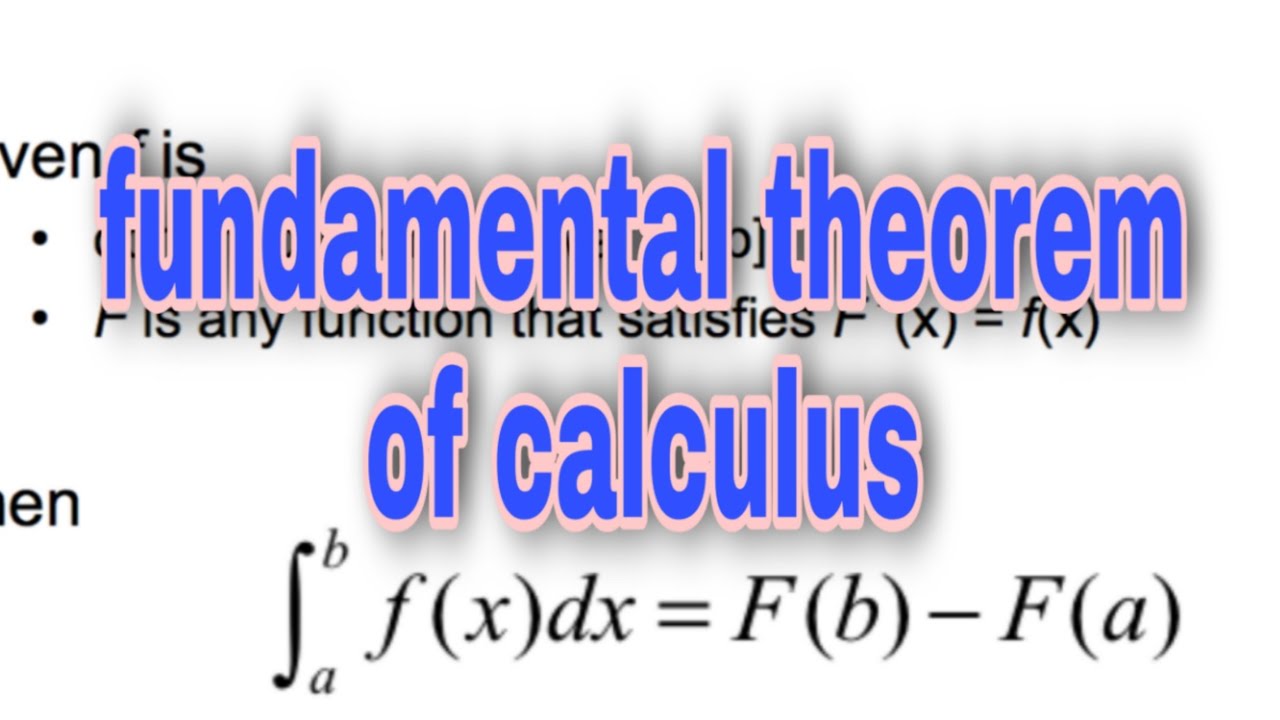 first fundamental theorem of calculus - YouTube