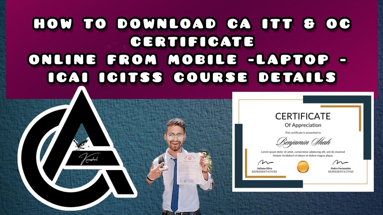 HOW TO DOWNLOAD CA ITT & OP CERTIFICATE ONLINE FROM MOBILE -LAPTOP - # ...