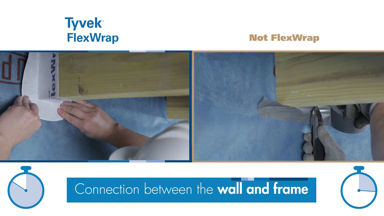 Tyvek® FlexWrap NF: Sealing Wall Frame Inside - YouTube