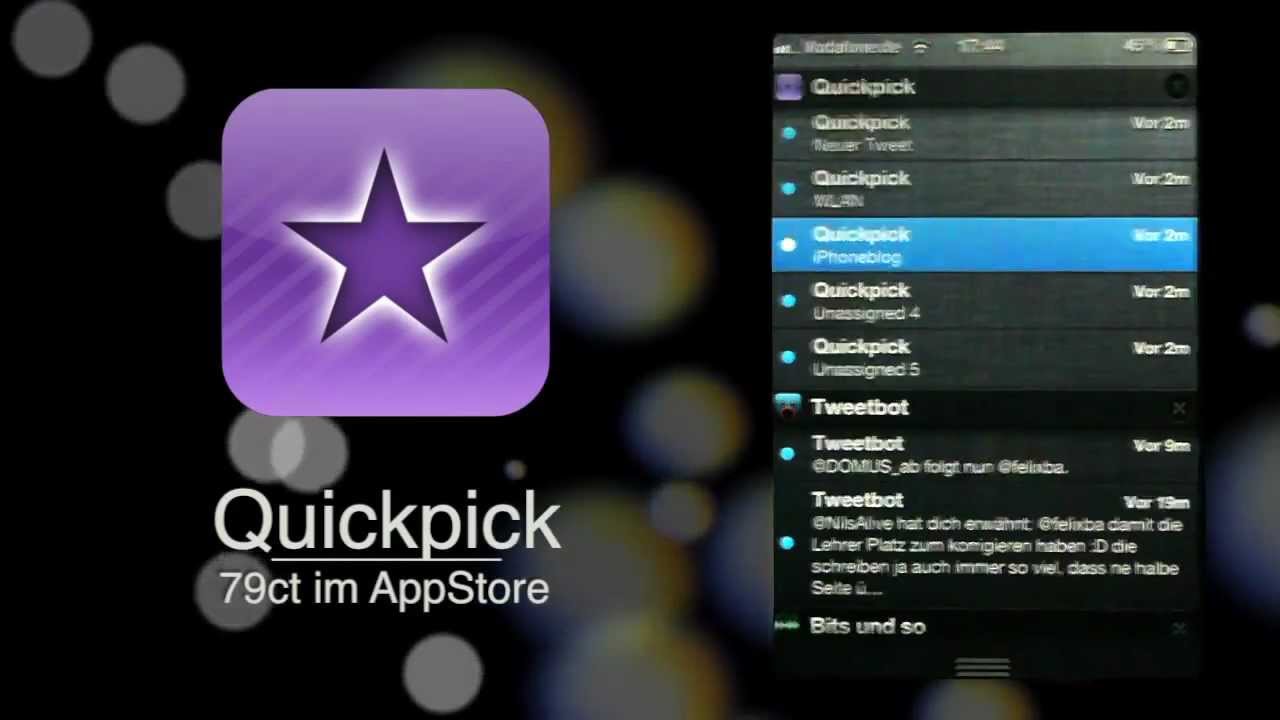 Shortcuts im Notificationcenter mit QuickPick! (Appstore-QuickTipp) - felixba94 - YouTube