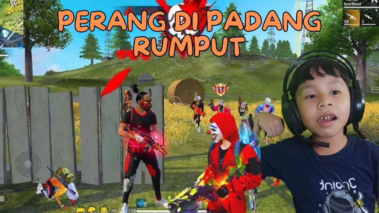 Perang di padang rumput - solo vs all squad - kill 25 enemy - free fire gameplay - YouTube