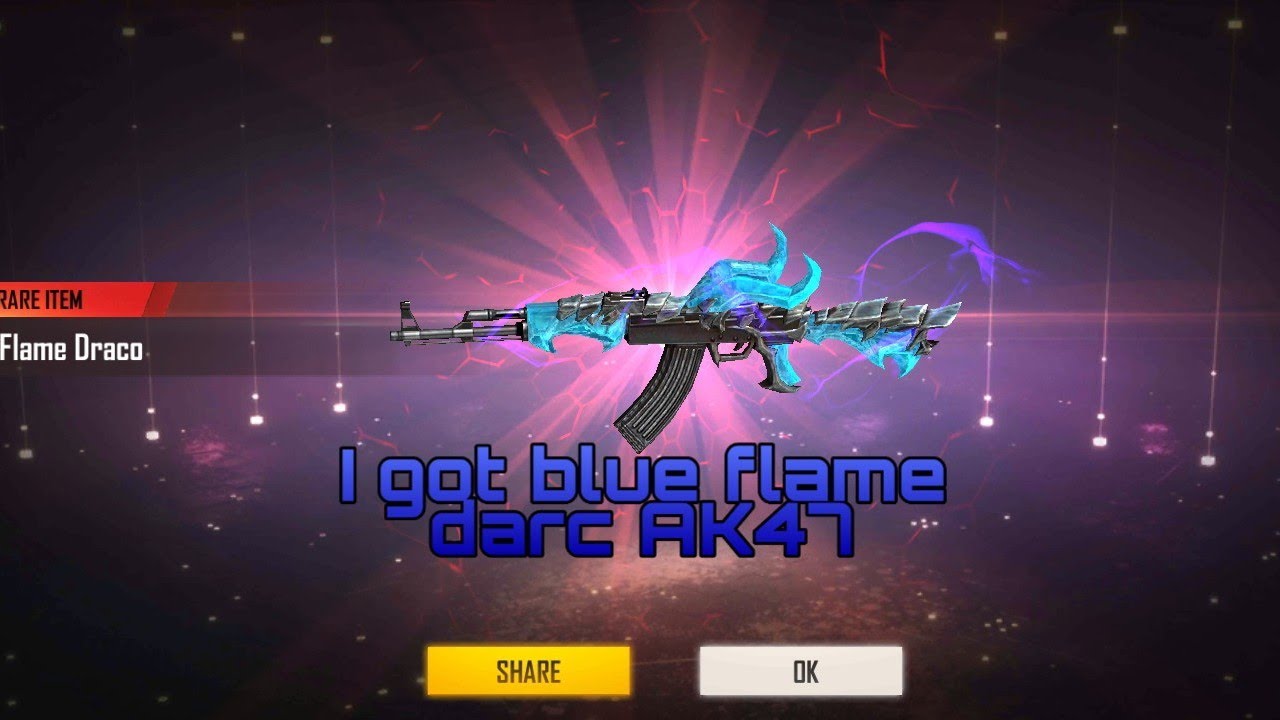 New ak skin blue flame dark || free fire new event - YouTube