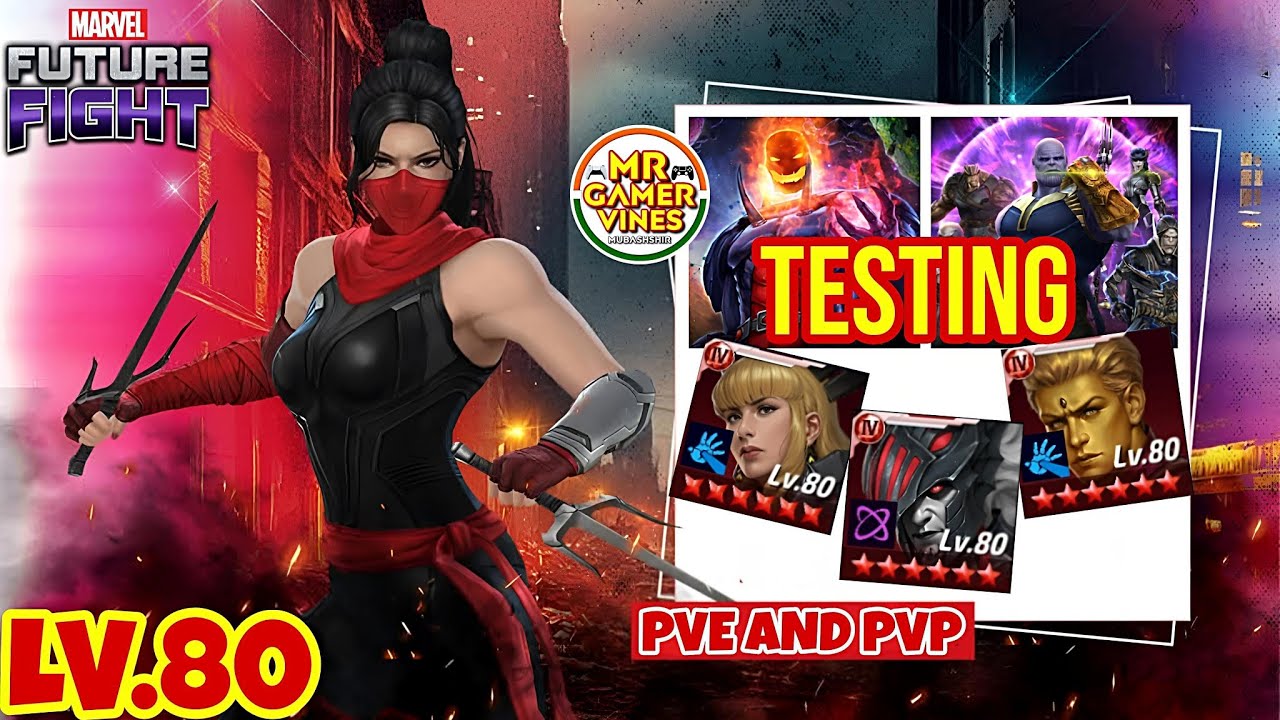 LV.80 🤨 ELEKTRA NEW UNIFORM PvE & PvP TESTING | Marvel Future Fight ...
