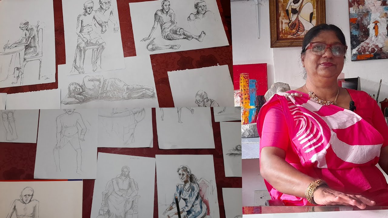 අභිමුකයේ තැබූ ආදර්ශ මිනිස් රුවක් බලා ඇදීම . Life Drawing Lessons - YouTube